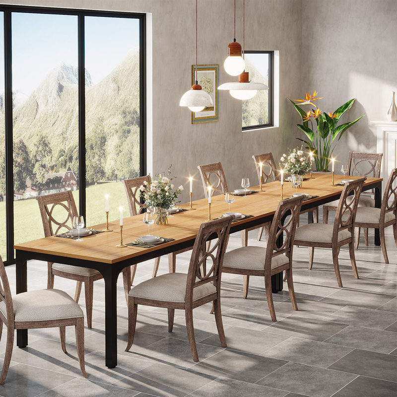 Ebern Designs Frodeen Rectangular Large Long Dining Table | Wayfair